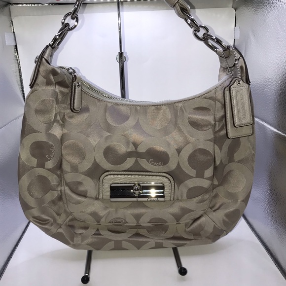Coach | Bags | Coach Kristin Light Gray Shoulder Bag | Poshmark